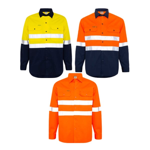 Nolexa – Men's Cool Cotton Ripstop Open Front Taped Shirt - Nolexa Workwear